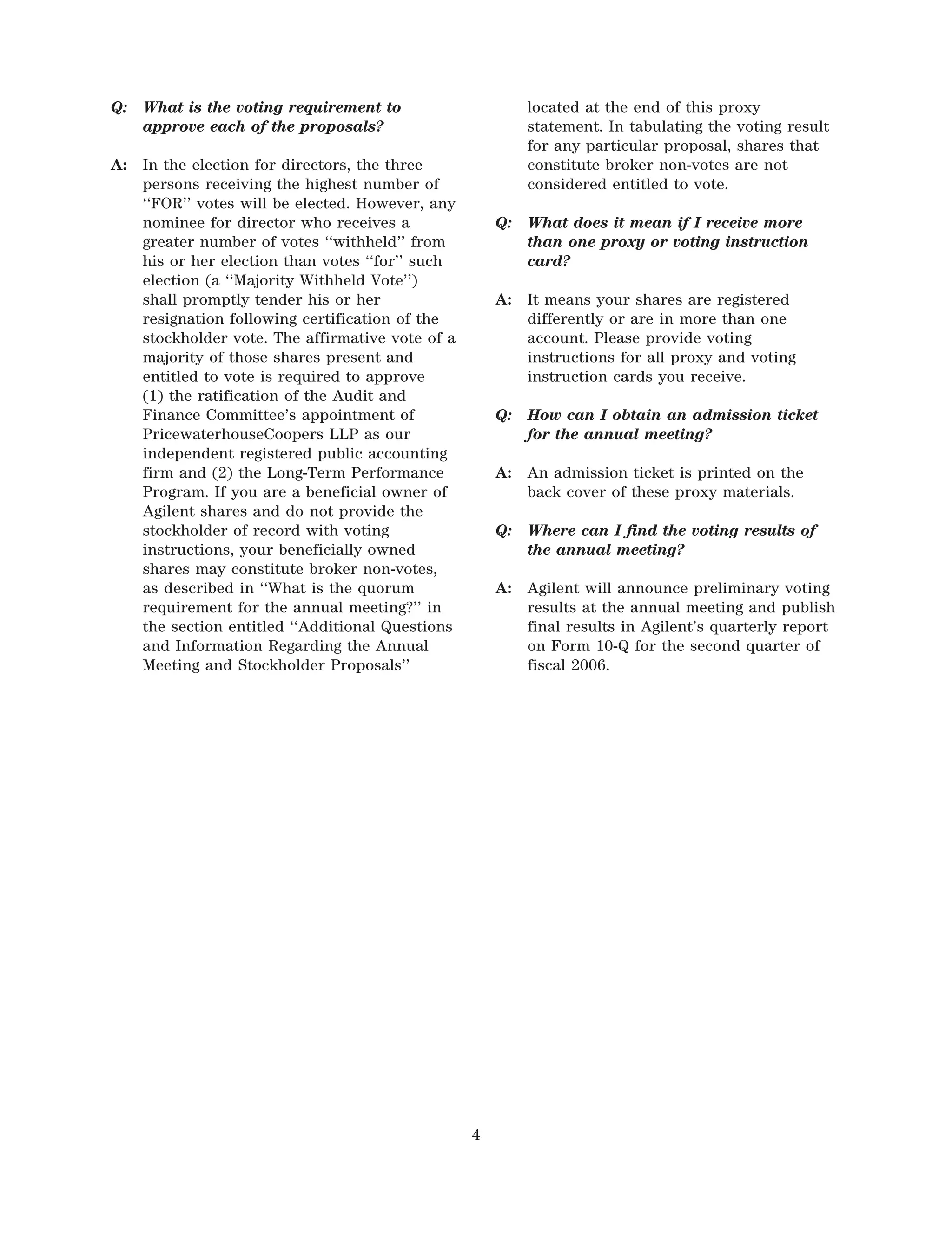 agilent 2006ProxyStatement | PDF