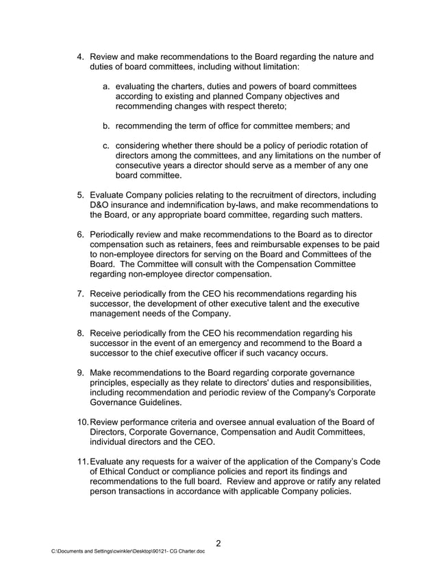 borg warner corporate_governance_committee_charter | PDF