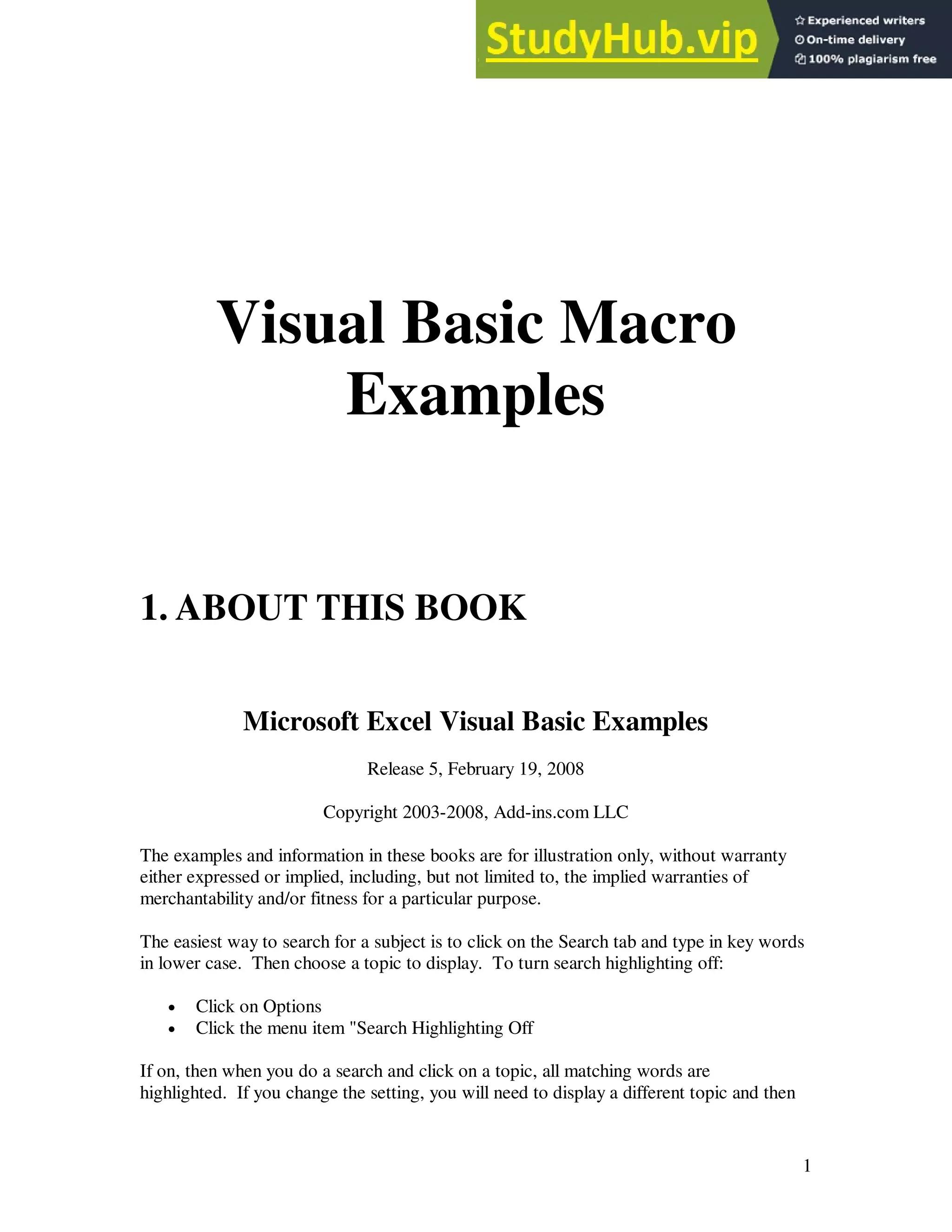 1200 Visual Basic Macro Examples | PDF