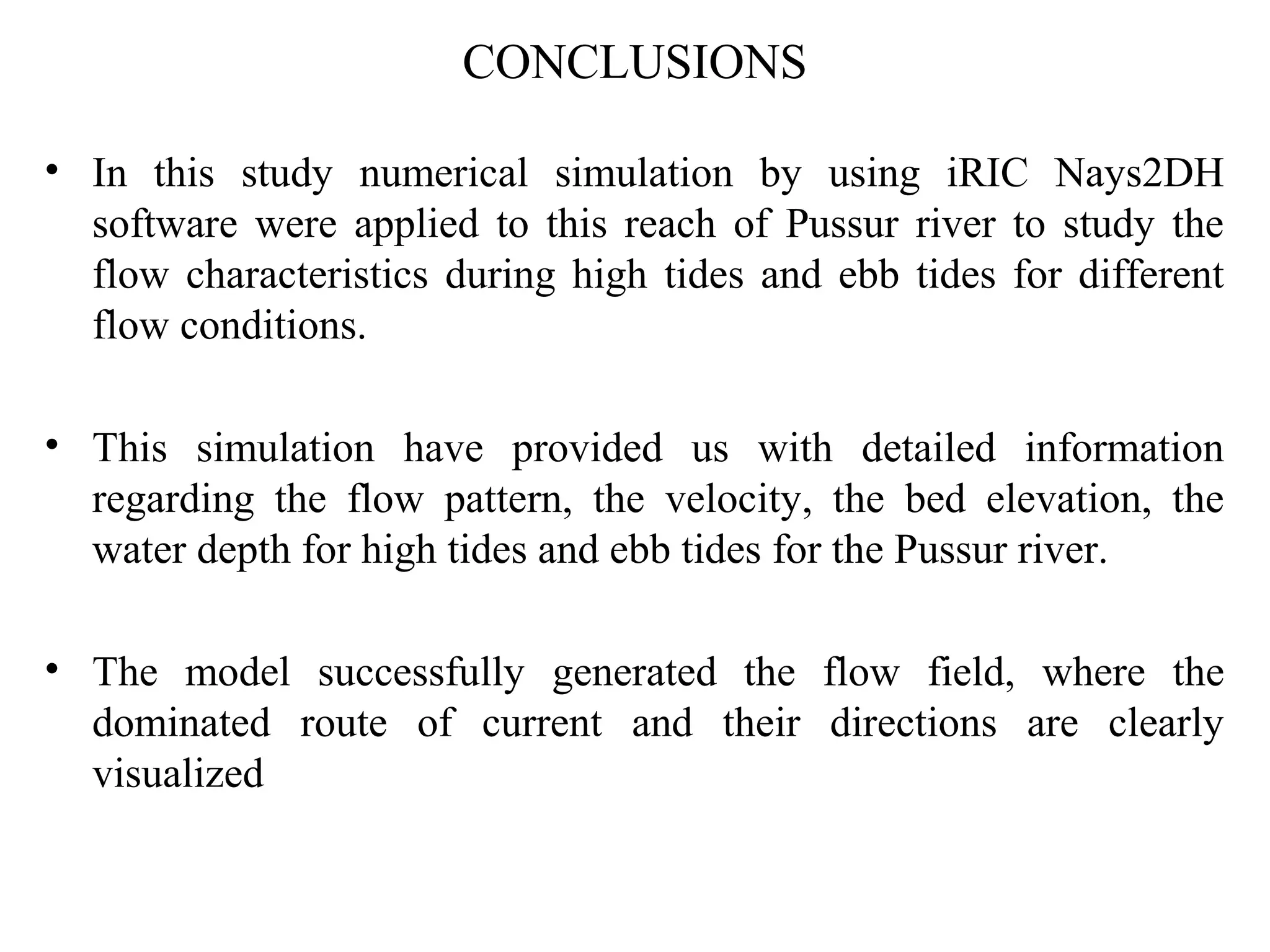 TWO DIMENSIONAL SIMULATION OF FLOW IN PUSSUR RIVER USING iRIC NAYS2DH | PPT