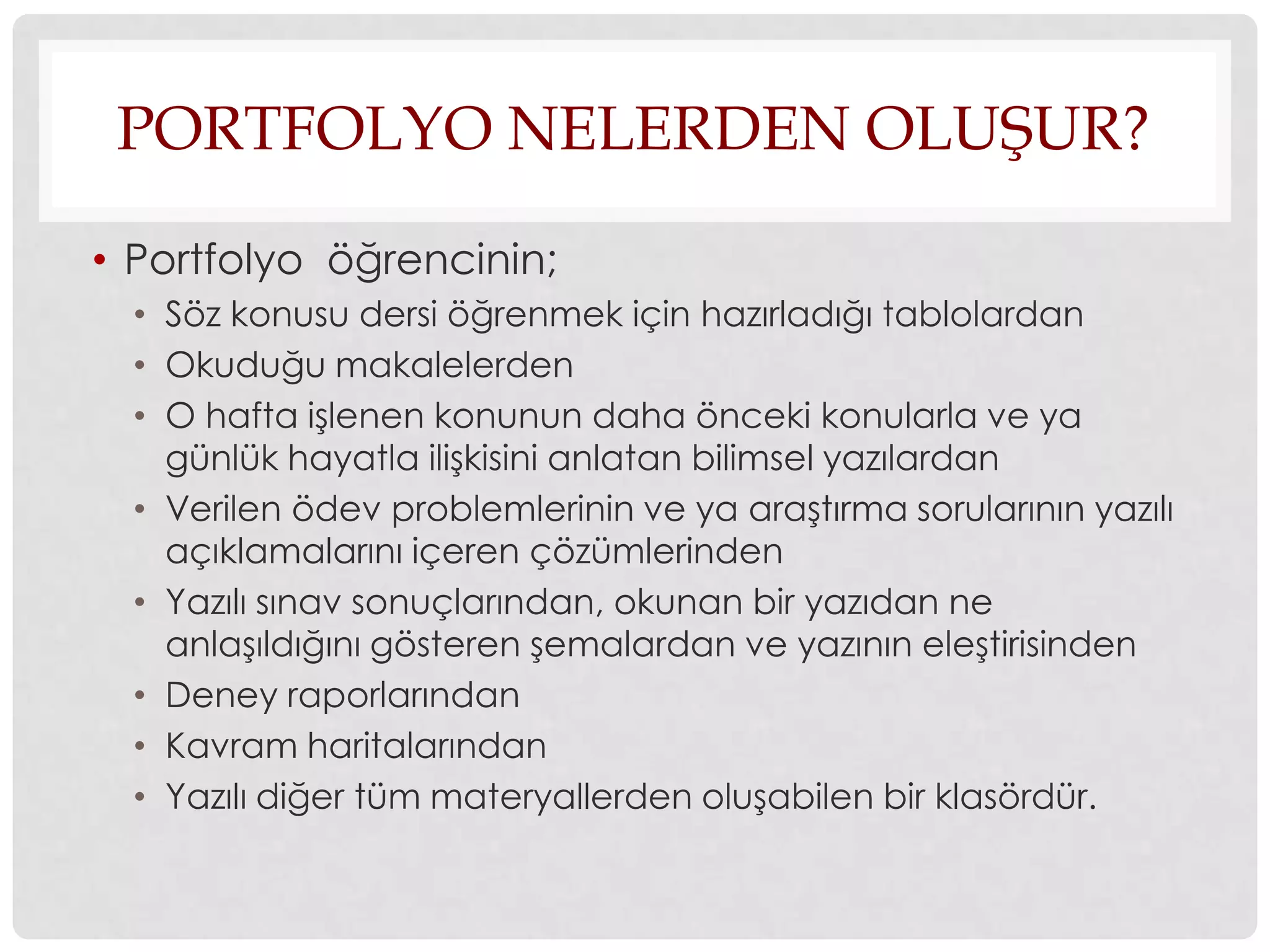Portfolyo Nedir ? | PPTX