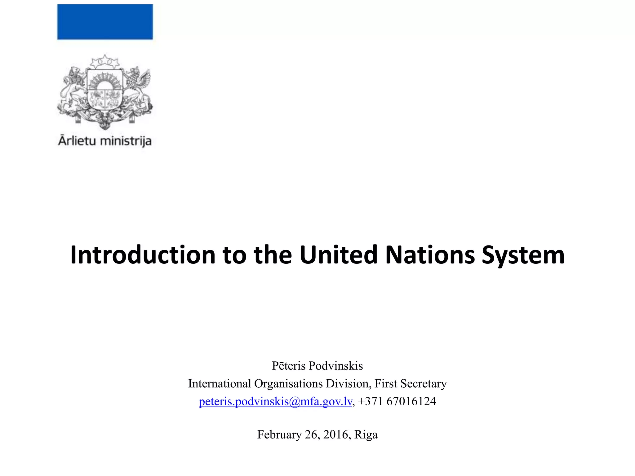 Introduction to the United Nations System | PPTX