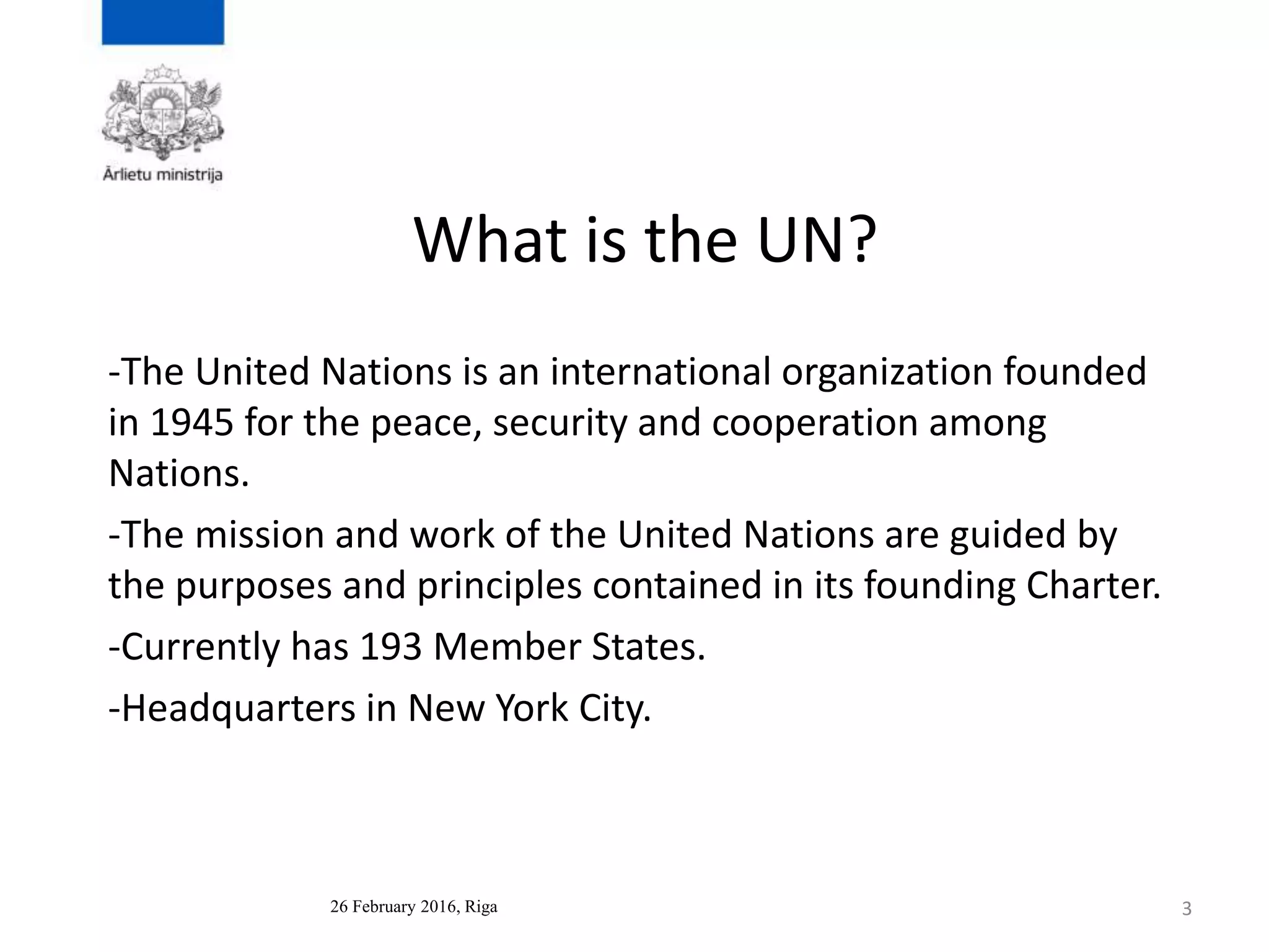 Introduction to the United Nations System | PPTX