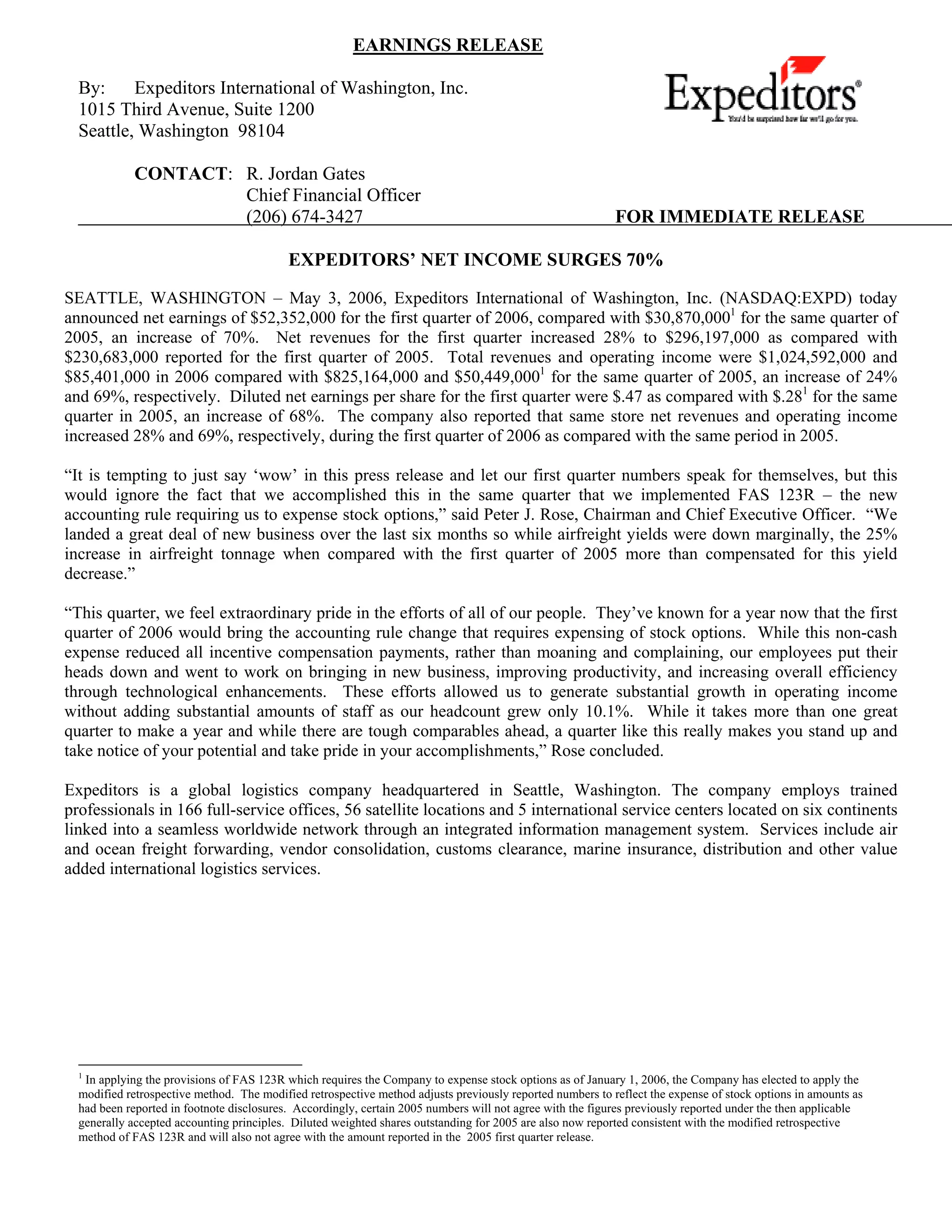 Expeditors International of Washington, 1st06qer | PDF