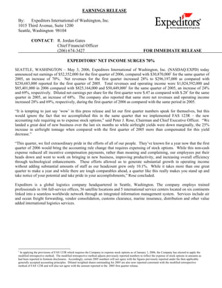 Expeditors International of Washington, 1st06qer | PDF