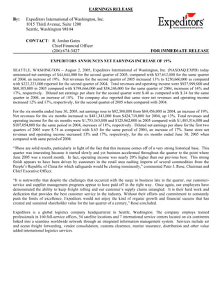 Expeditors International of Washington, 2nd05qer | PDF