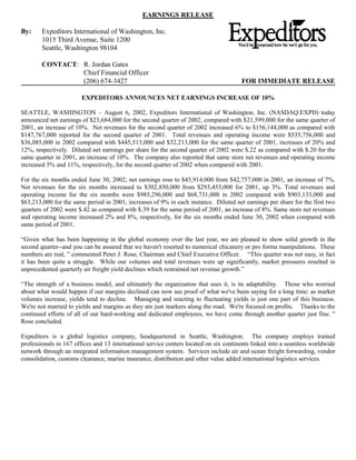 Expeditors International of Washington, 2nd02qer | PDF