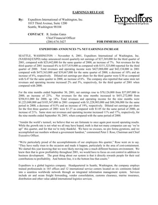 Expeditors International of Washington, 3rd01qer | PDF