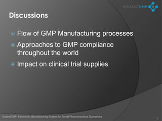 GMP Manufacturing for Worldwide Clinical Trials | PPTX