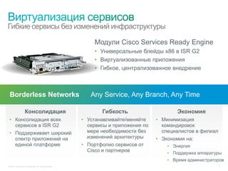 Cisco Services Ready Engine. Виртуализация сервисов. | PPT