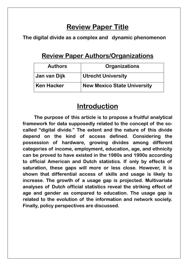 Digital Divide | PDF