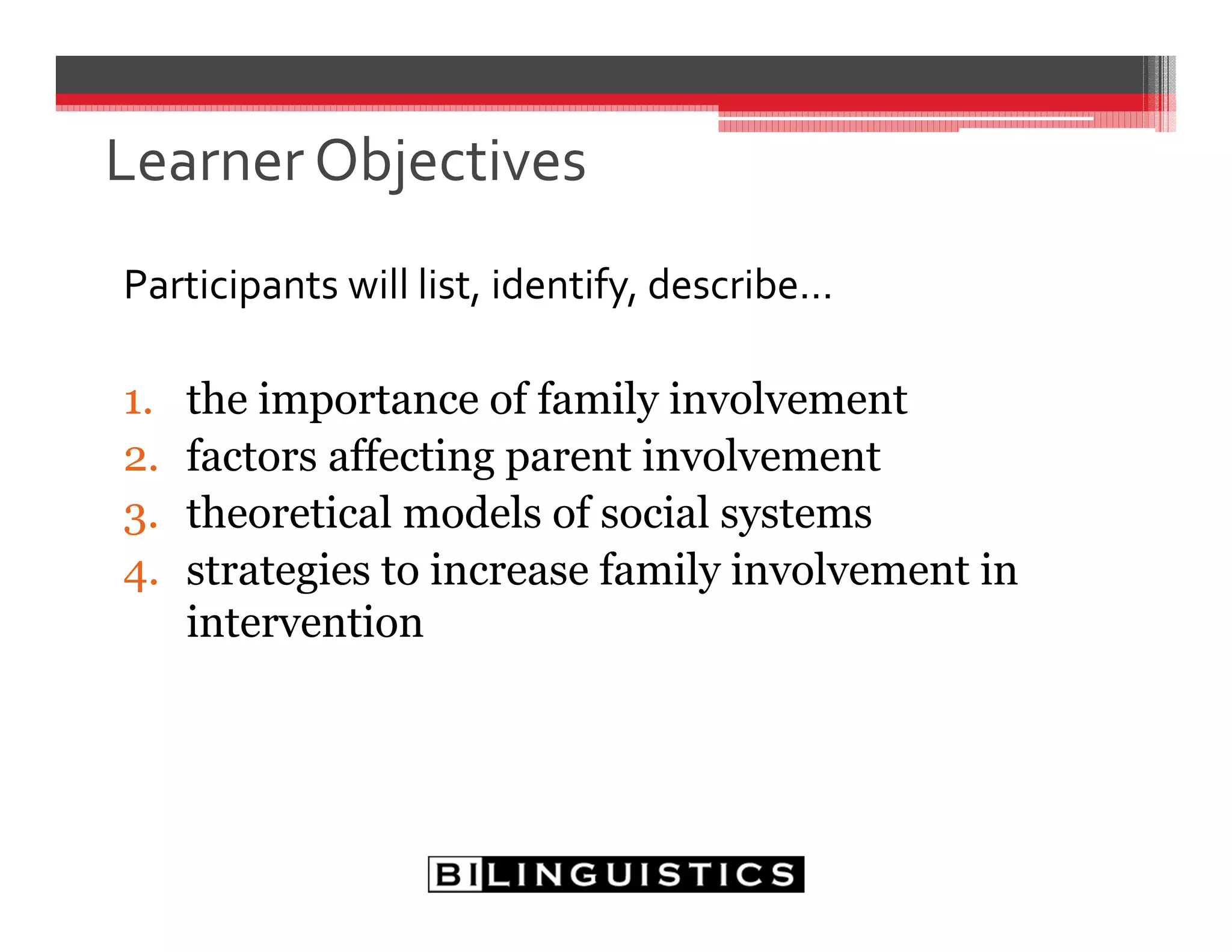 Increasing Parent and Teacher Involvement: Employing Research ...