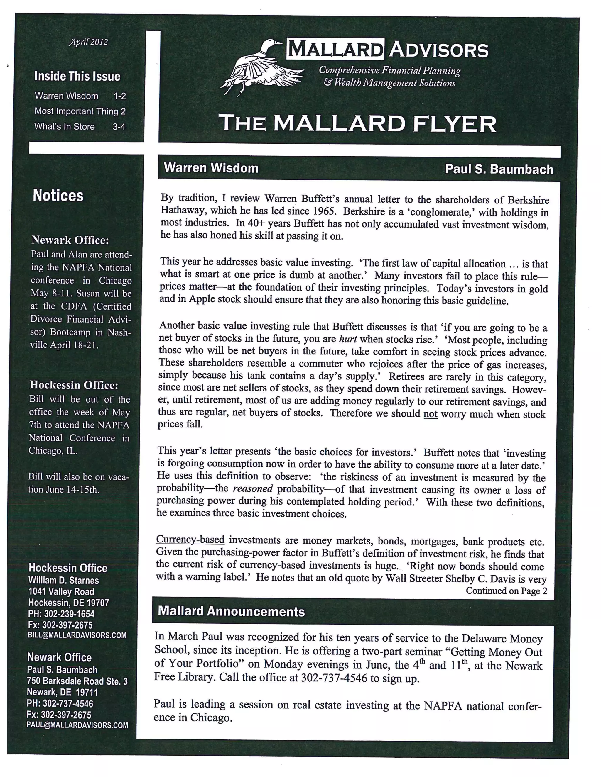 120401 Mallard Flyer | PDF