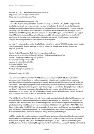 Dec 17: Global Product Management Talk on Competitive Intelligence | PDF