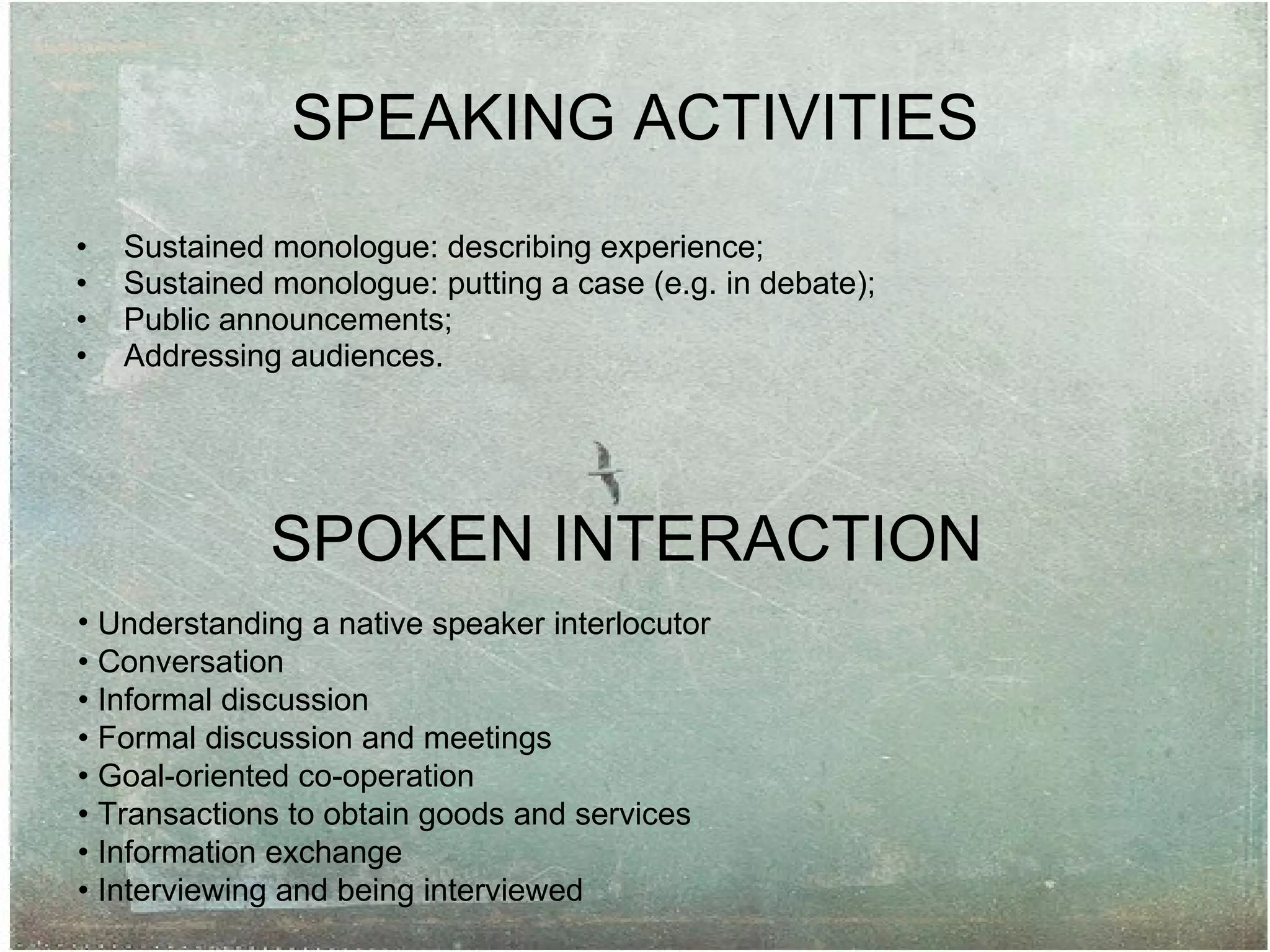 SPEAKING | PPT