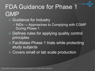 Making GMP Materials in a Non-GMP Space | PPTX | Manufacturing Industry ...