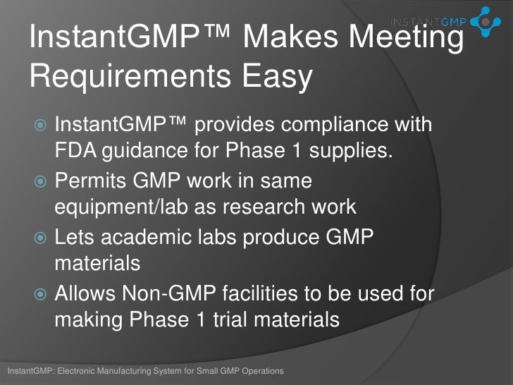 Making GMP Materials in a Non-GMP Space