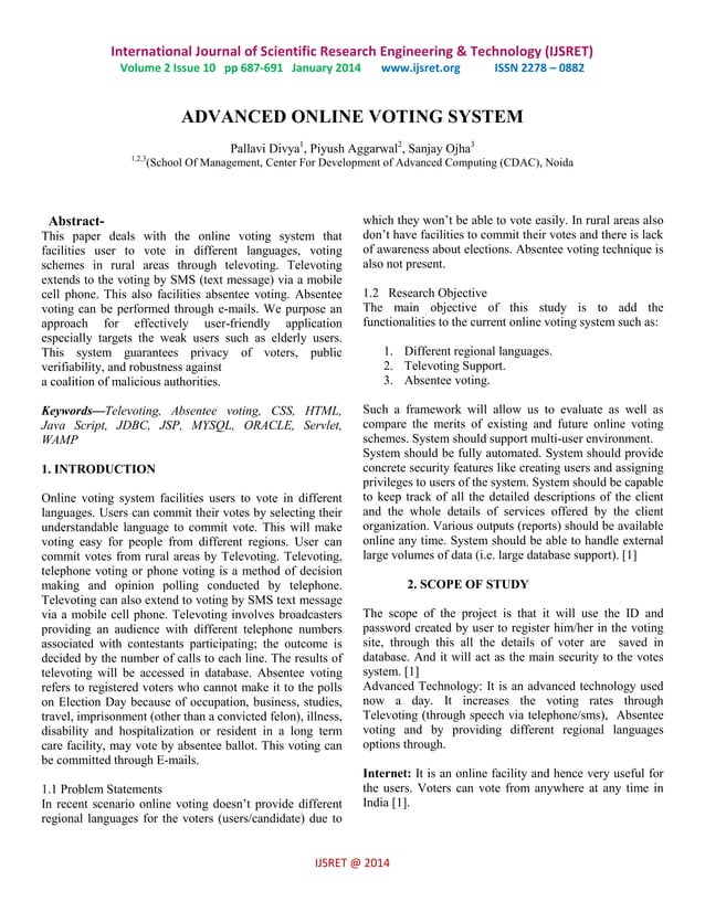 ADVANCED ONLINE VOTING SYSTEM | PDF