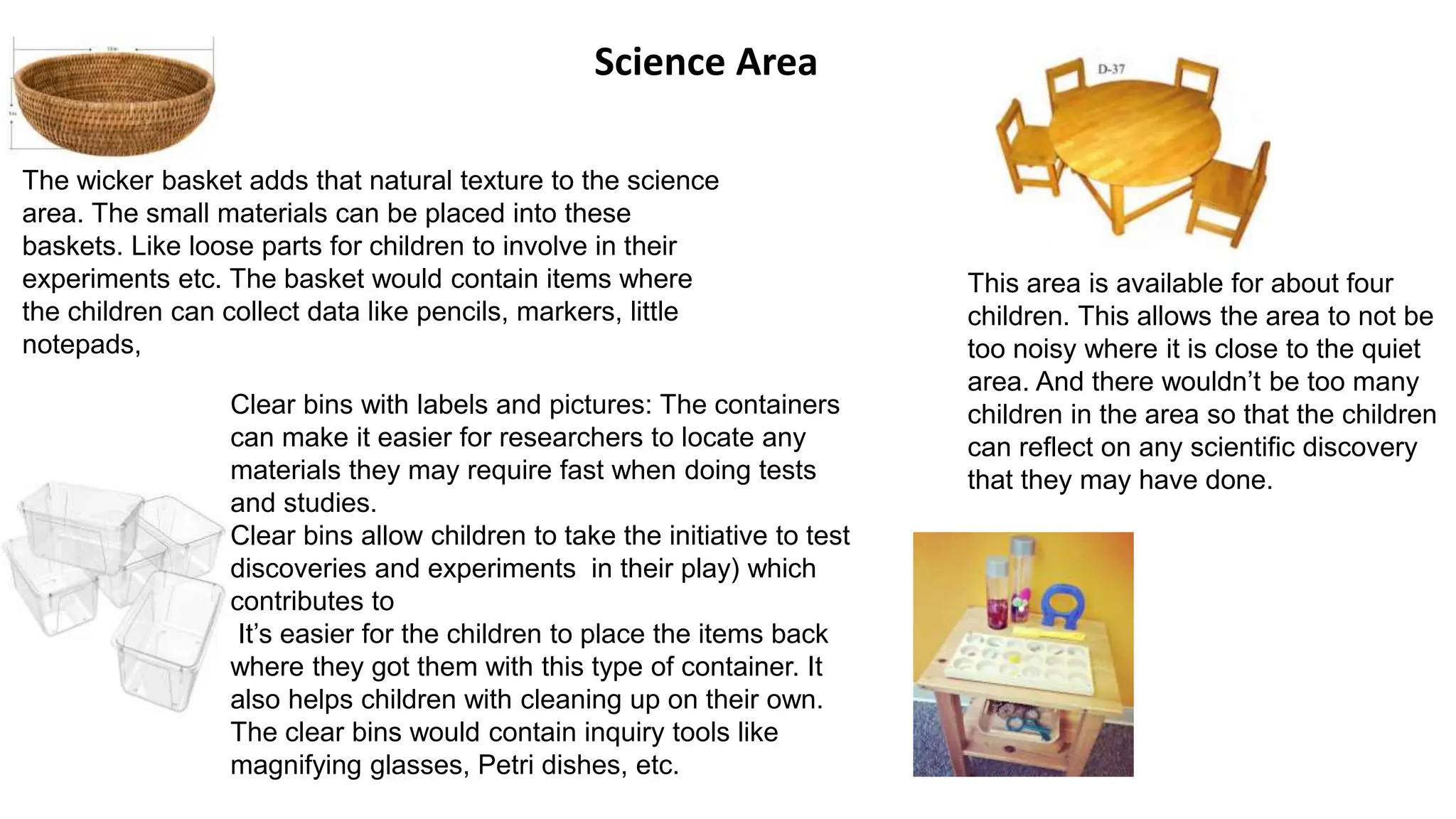 Messy Zone of early child education classroom layout | PPTX