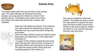 Messy Zone of early child education classroom layout | PPTX