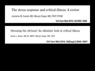 Stress Metabolism Adaptation & Critical Illness: Mervyn Singer | PPT