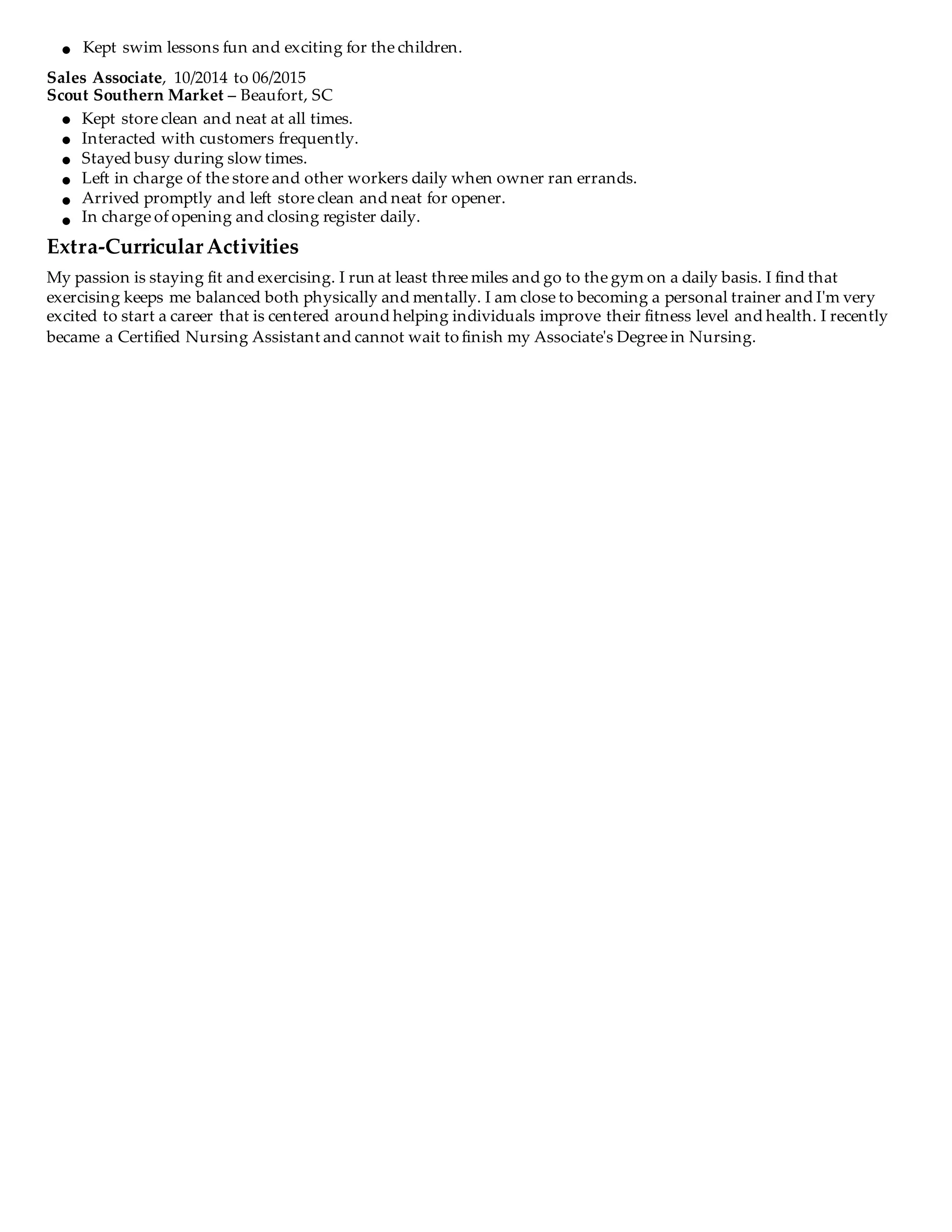 Christie Bohmert CNA Resume | DOCX