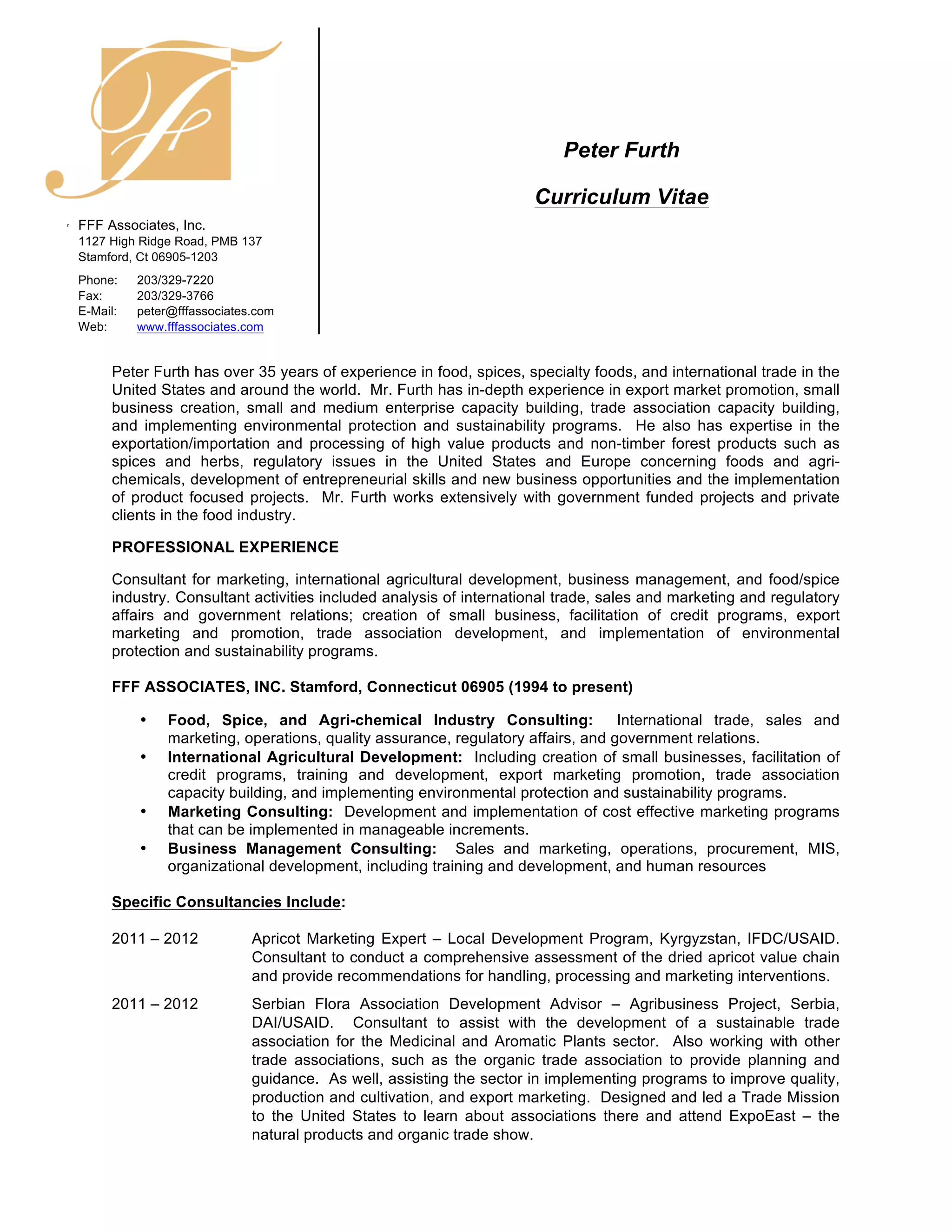 1206 CV - Peter Furth | PDF