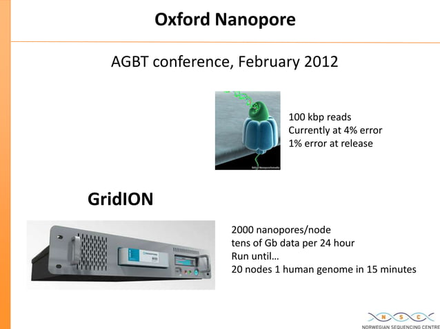 New High Throughput Sequencing technologies at the Norwegian Sequencing ...