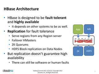 Hadoop Summit 2012 | Improving HBase Availability and Repair | PPT