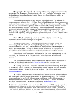 DTE 1q2003 | PDF | Business Accounting & Finance | Business