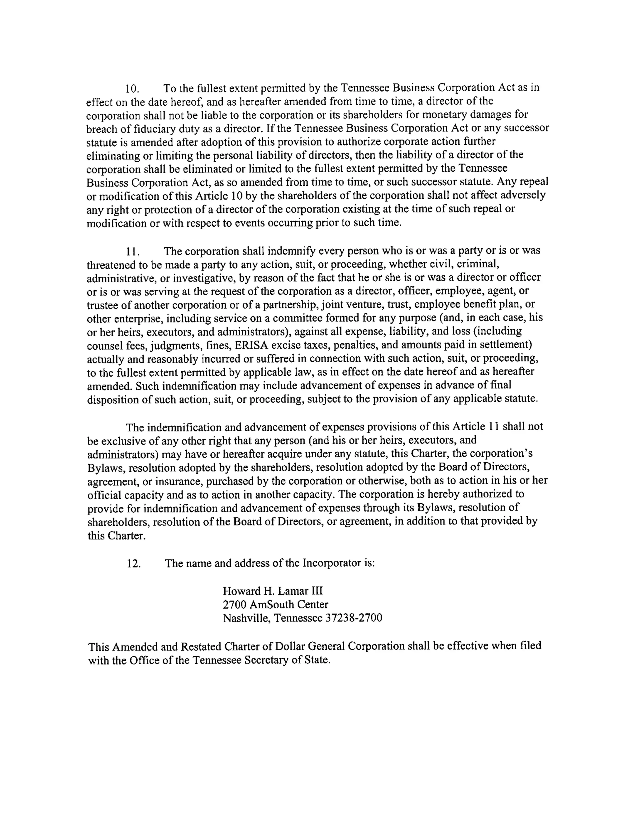 dollar general CorporateCharter | PDF | Currencies | Economy