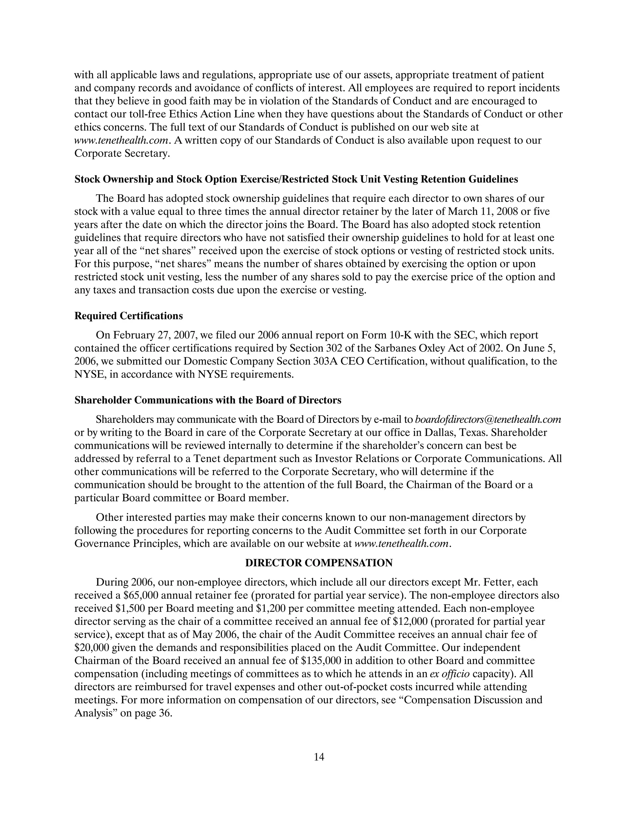 tenet healthcare 2007ProxyStatement | PDF