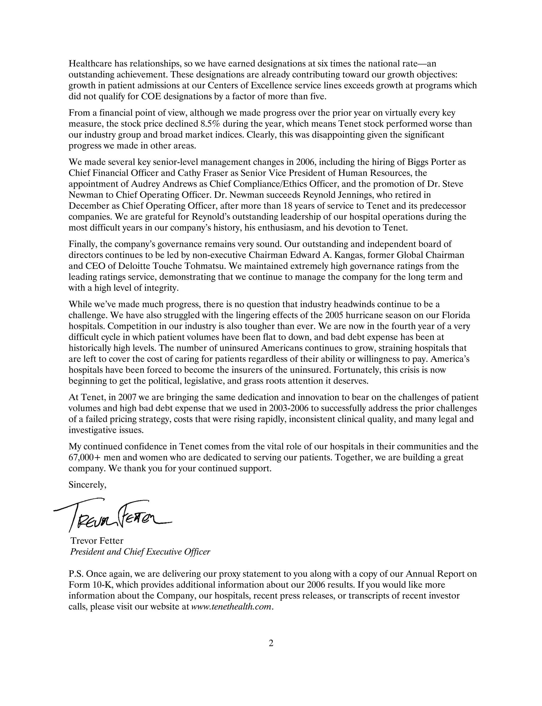 tenet healthcare 2007ProxyStatement | PDF