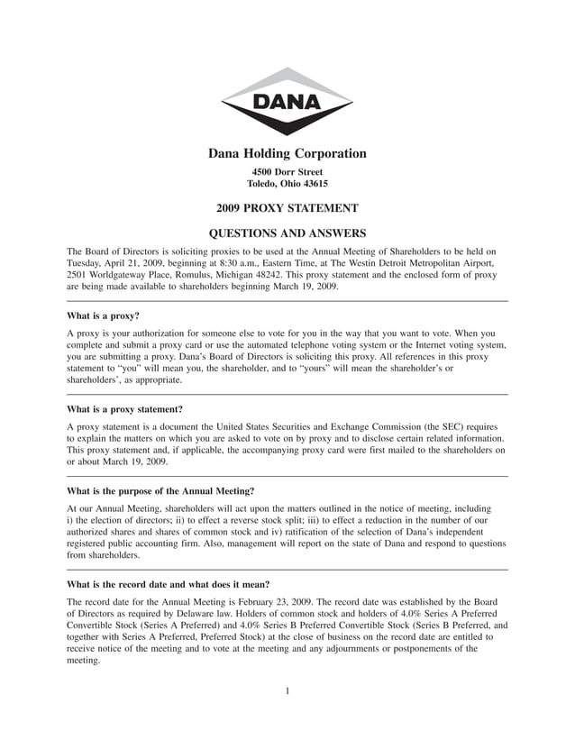 dana 2009ProxyStatement5612 | PDF