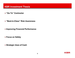 kbr CreditSuissePresentation | PPT