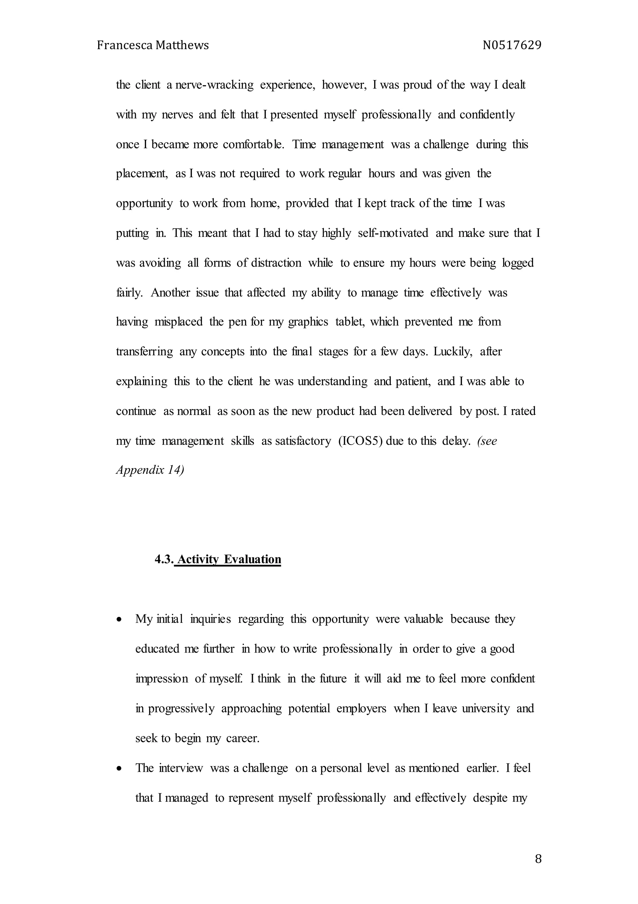 MY WORK EXPERIENCE REPORT | DOCX