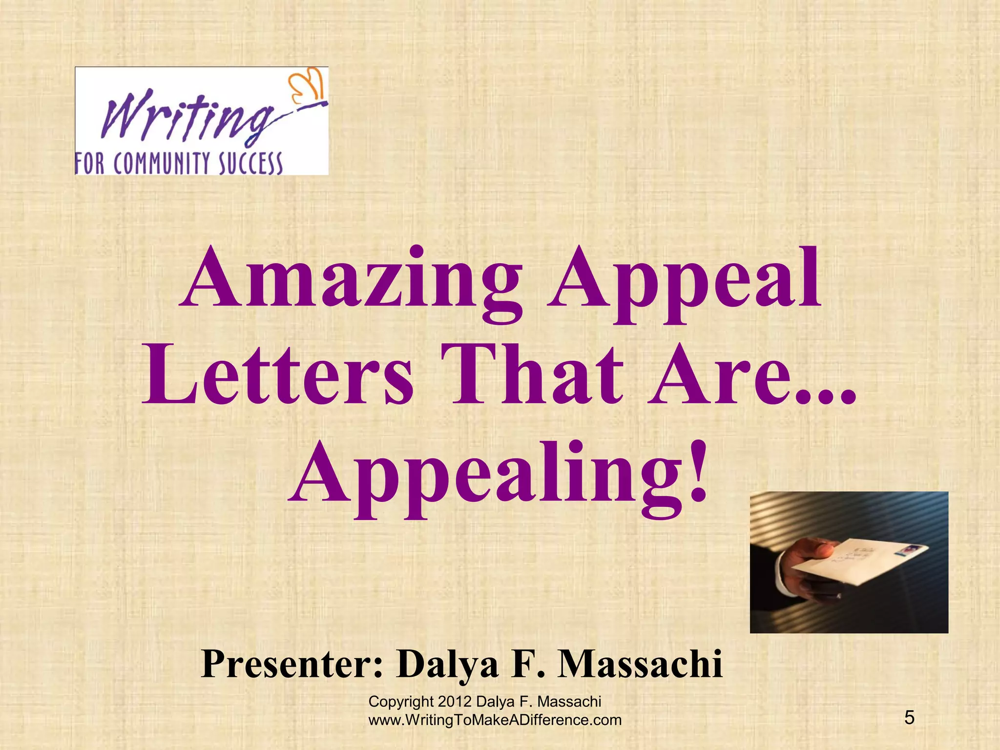 Writing Amazing Appeal Letters That Are...Appealing! | PDF