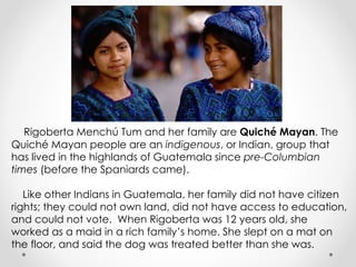 Rigoberta Menchu | PPT