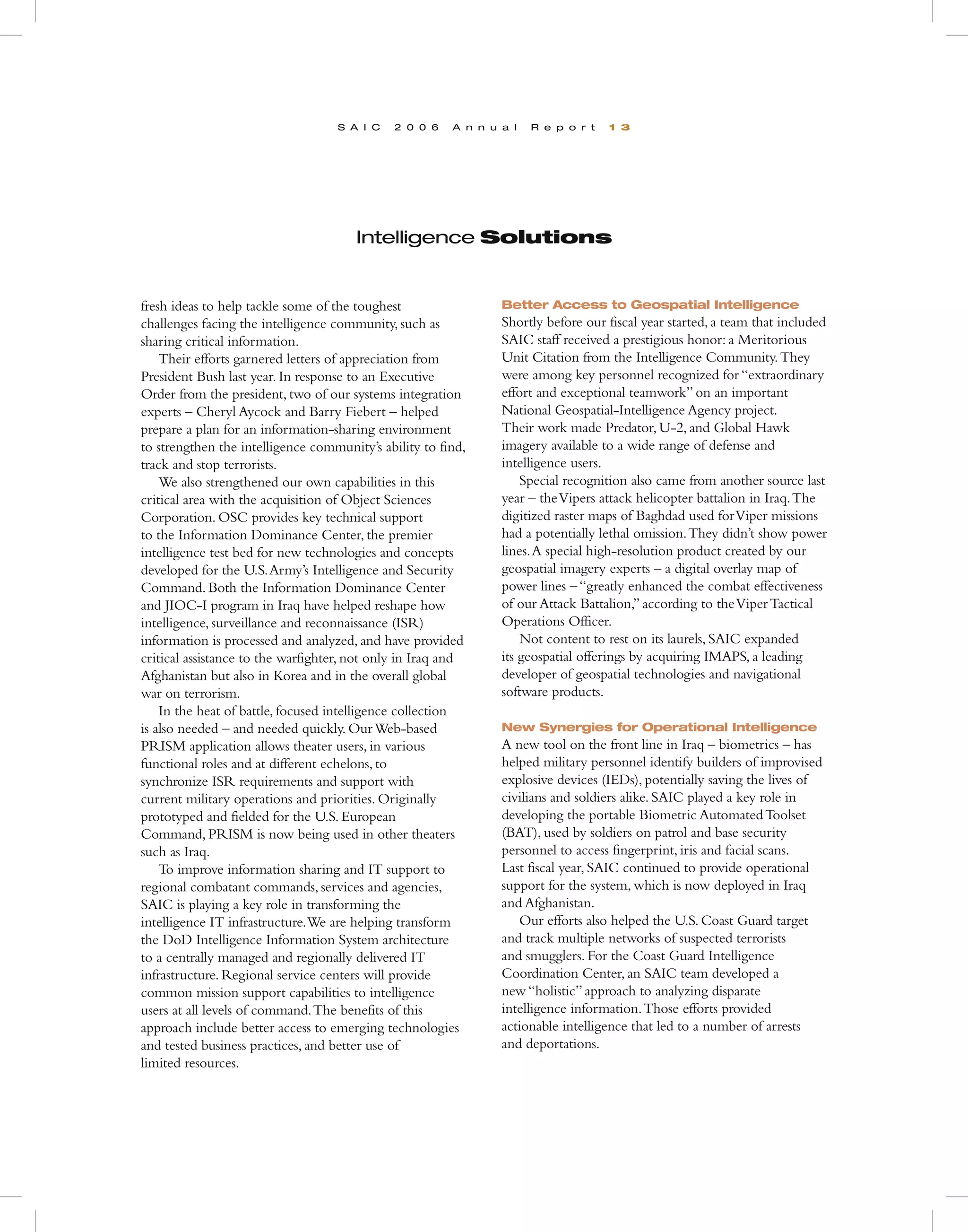 saic annual reports 2006 | PDF | Defense Industry | Industries