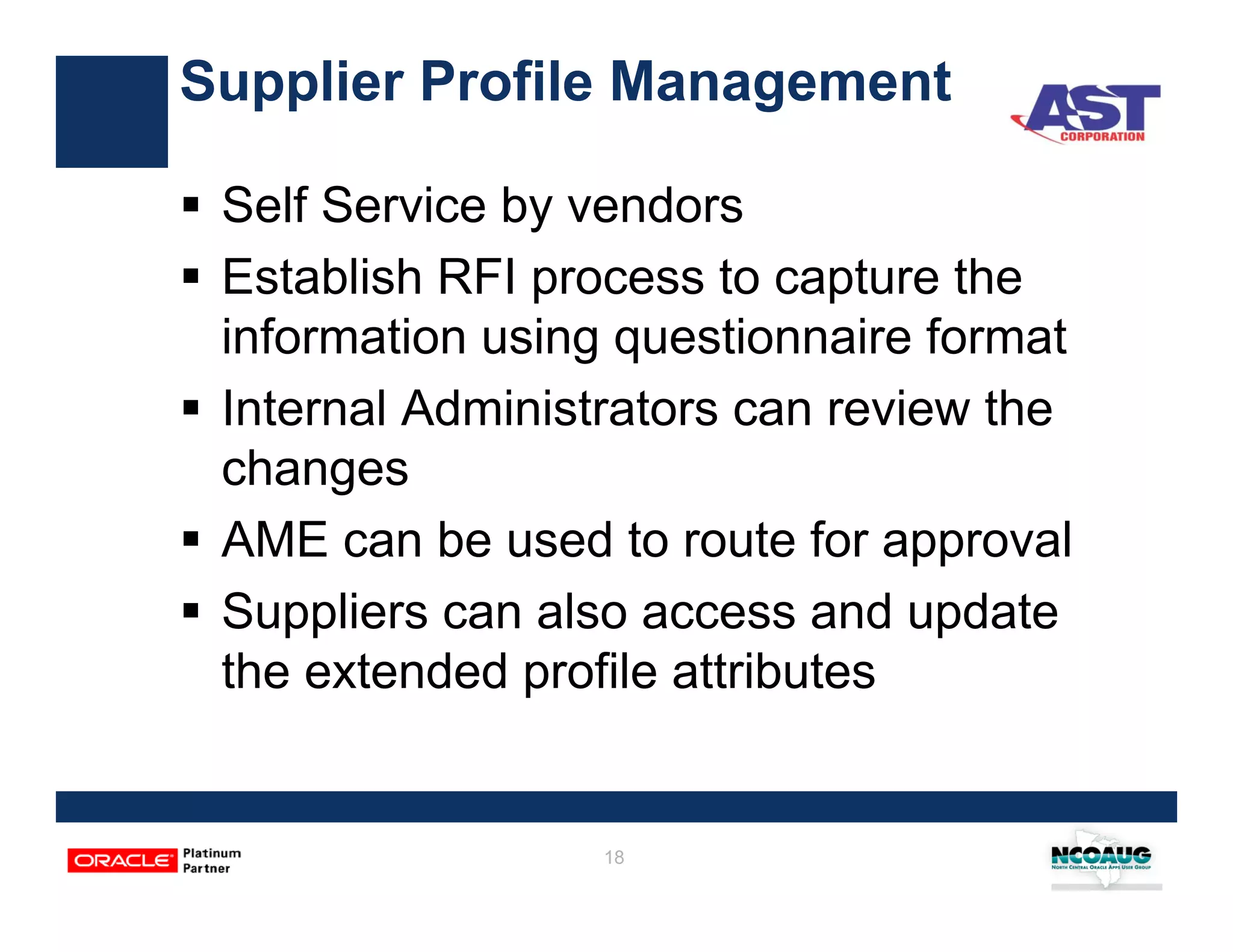 Oracle SLM : What's New in Supplier Onboarding through Oracle. | PDF