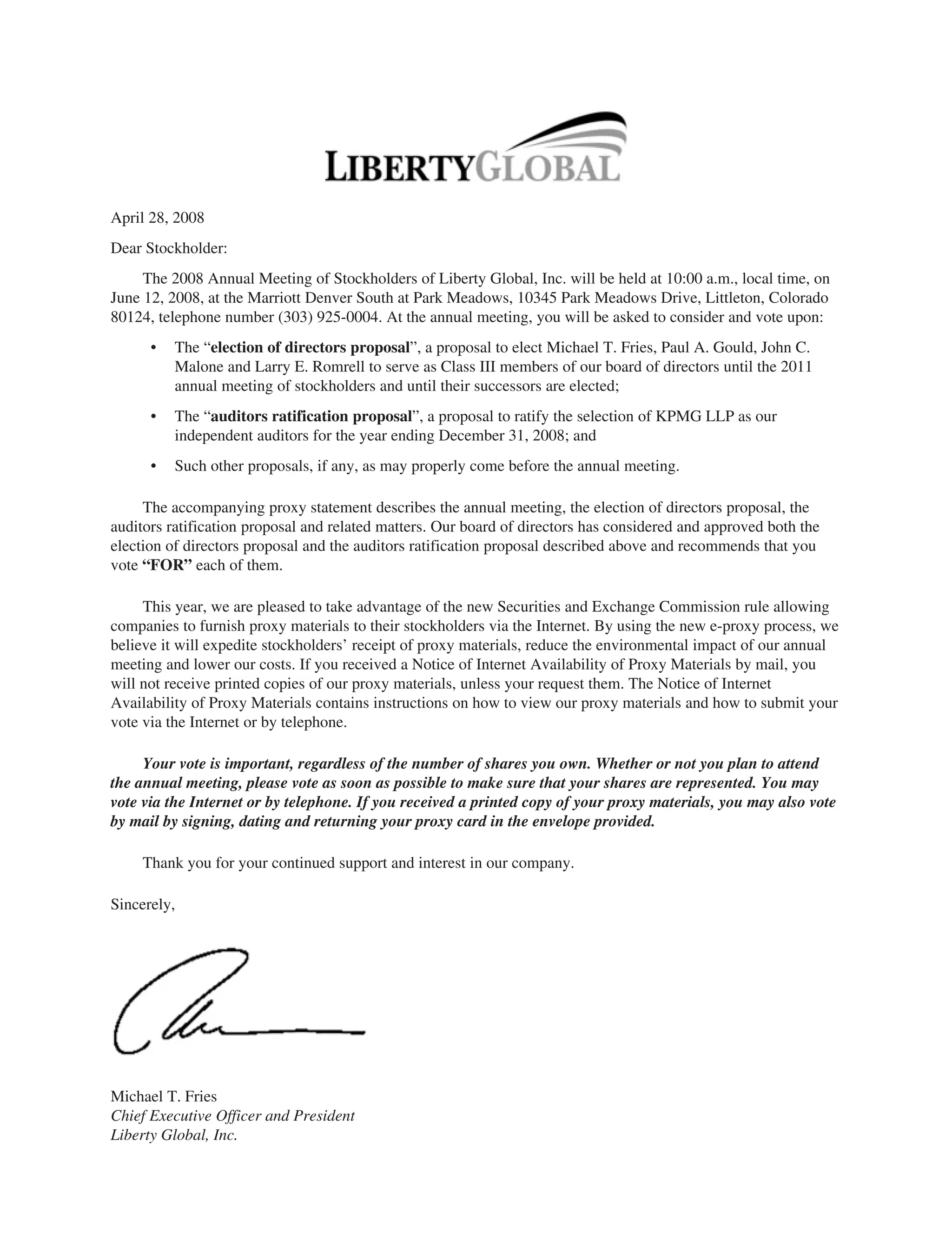 liberty global 2008_proxy_statement | PDF