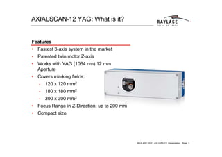 New RAYLASE Products for 3D material processing | PPT