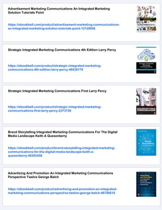 Integrated Marketing Communications 2nd Edition David Pickton | PDF