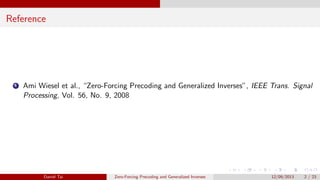 Zero-Forcing Precoding and Generalized Inverses | PDF