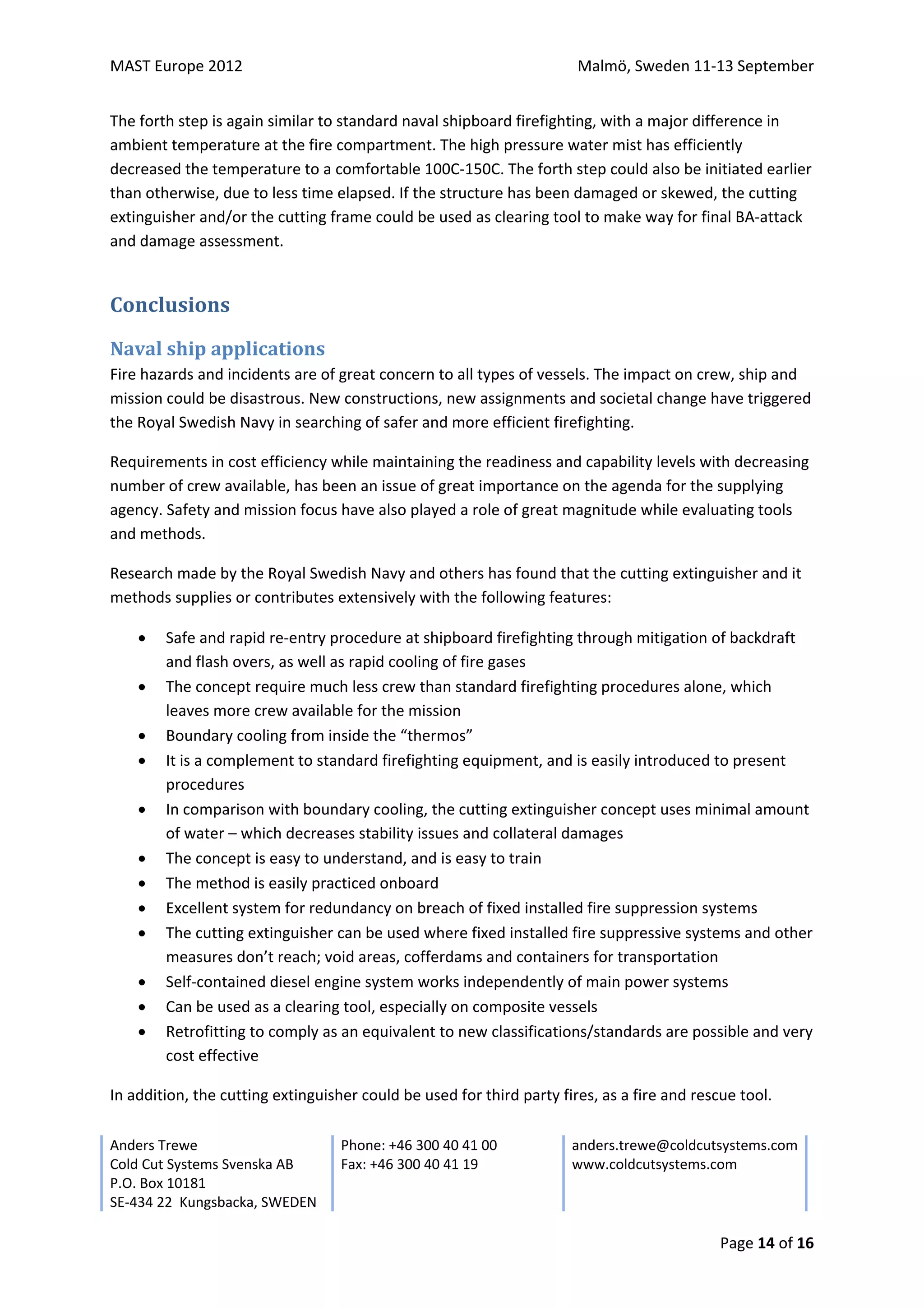 Efficient and Safe Shipboard Firefighting – More Cooling with Less ...