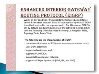 comparision to all routing protocols | PPT