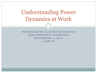 Understanding Power Dynamics at Work | PDF