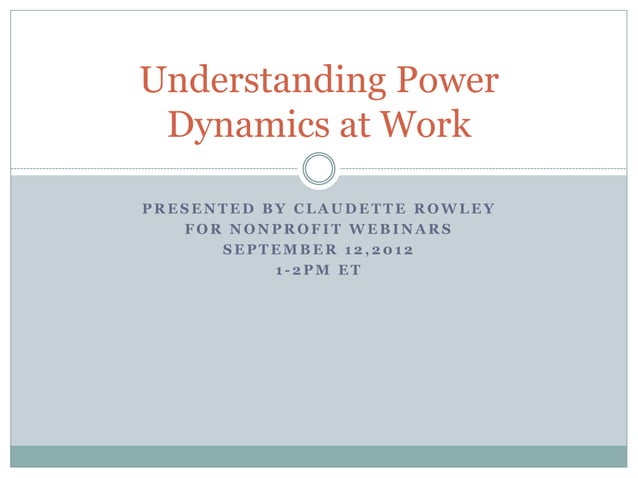 Understanding Power Dynamics at Work | PPT