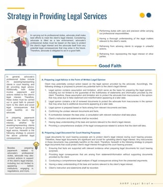 The Advocate Profession’s Principle of Prudence in Providing Legal ...