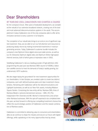 cablevision systems 2003ar | PDF